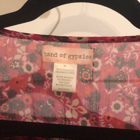 Band of Gypsies | Tops | Boho Lace Trimmed Sheer Top Xs | Poshmark